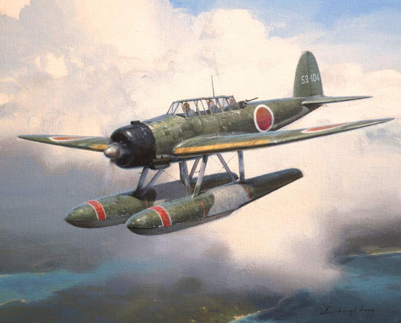 Aichi E13A Jake Japanese Aviation Art Print Darryl Legg — Hansen Fine Art