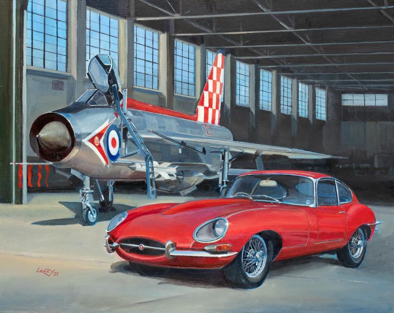 English Electric Lightning Jaguar E-Type Aviation Classic Car Art Print ...