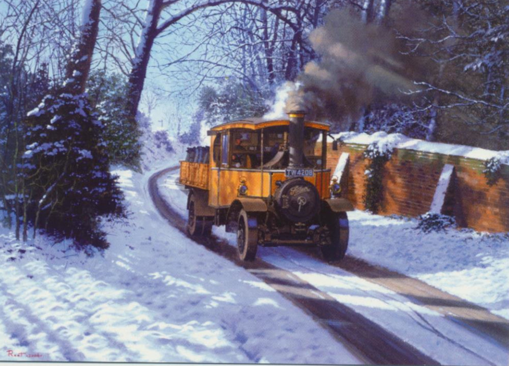 Foden Steam Lorry Blank Birthday Christmas Greetings Card Malcolm Root ...