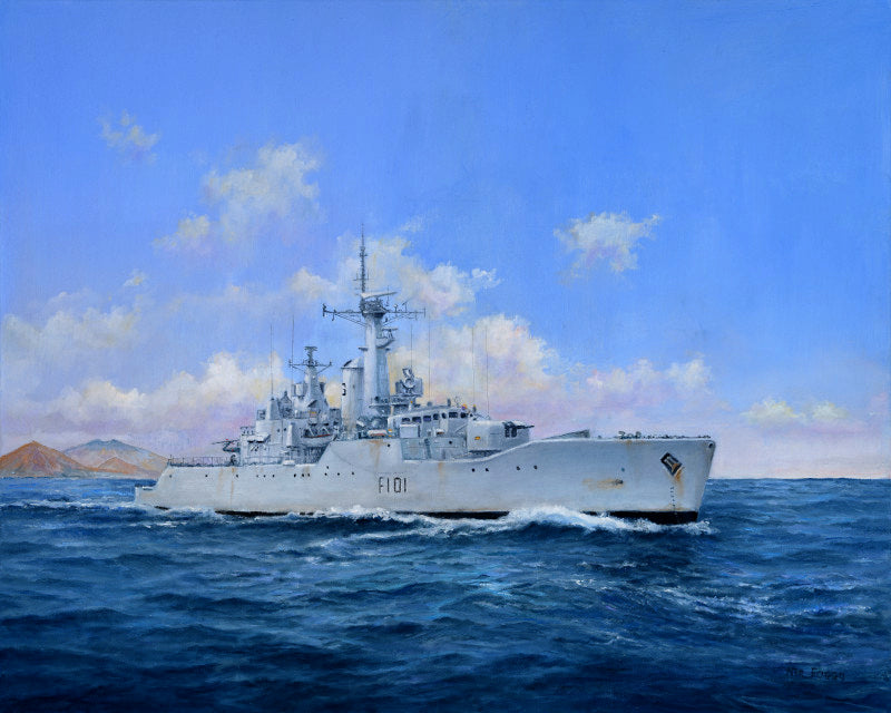 HMS Yarmouth Royal Navy Painting Art Print Neil Foggo Artist — Hansen ...