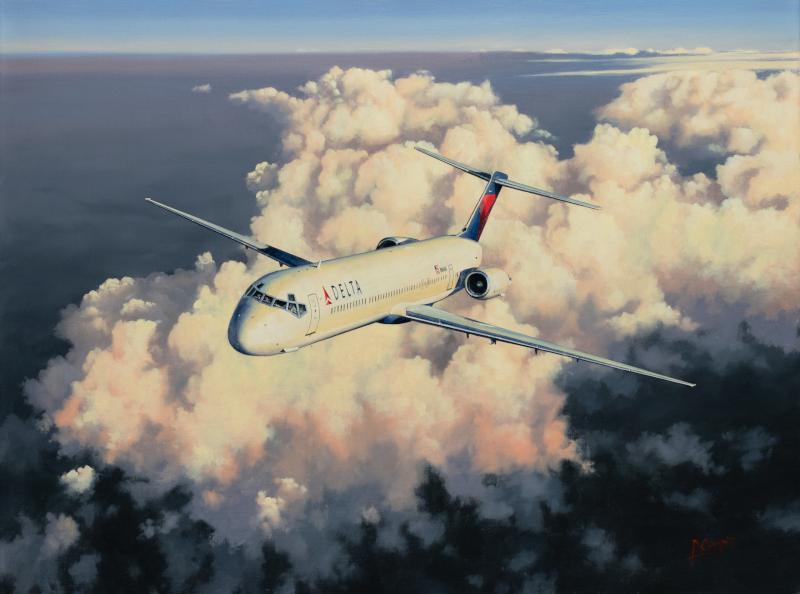 MD-88 Delta Airlines Aviation Painting by Artist Paul Couper GAvA ...