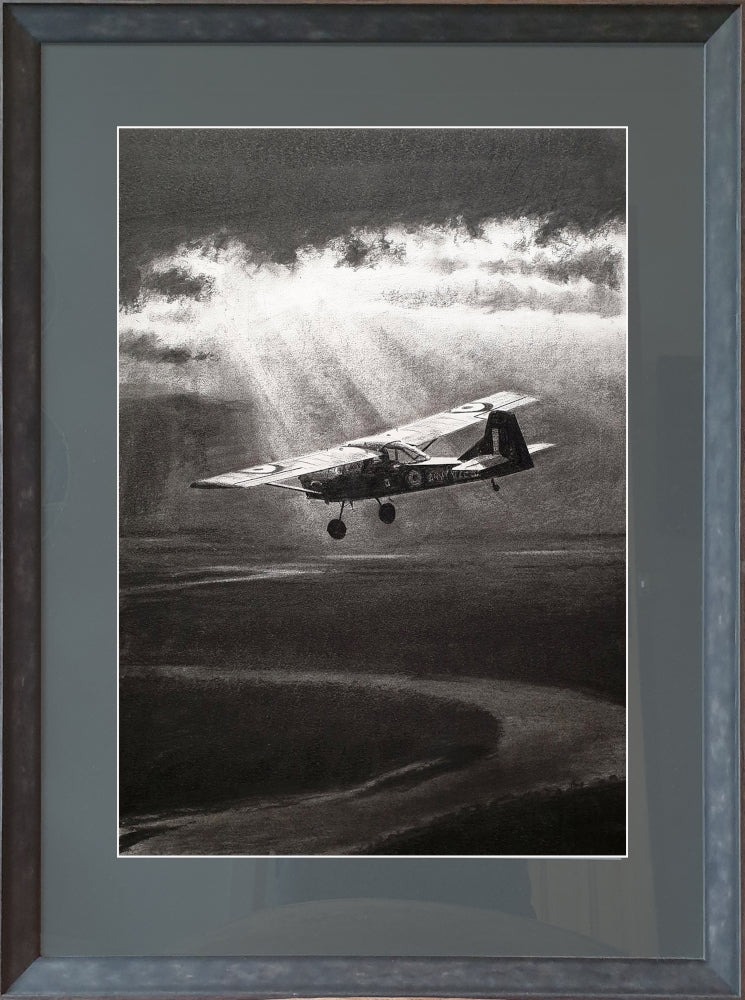Auster AOP.9 Original Aviation Art Charcoal Drawing Paul Couper GAvA ...