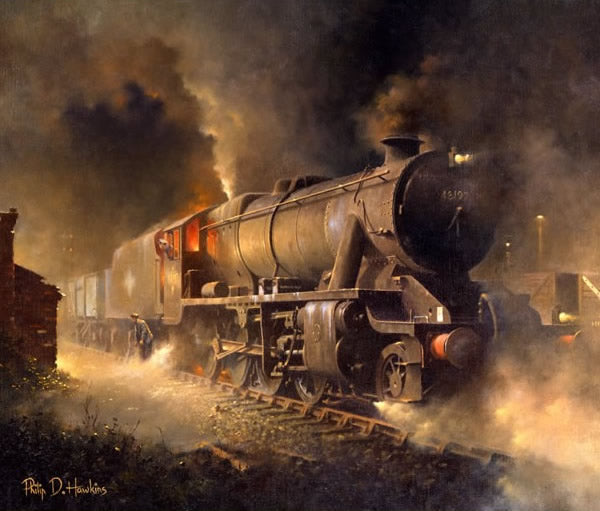 Stanier 8F 2-8-0 Locomotive Philip D. Hawkins FGRA Railway Art Print ...