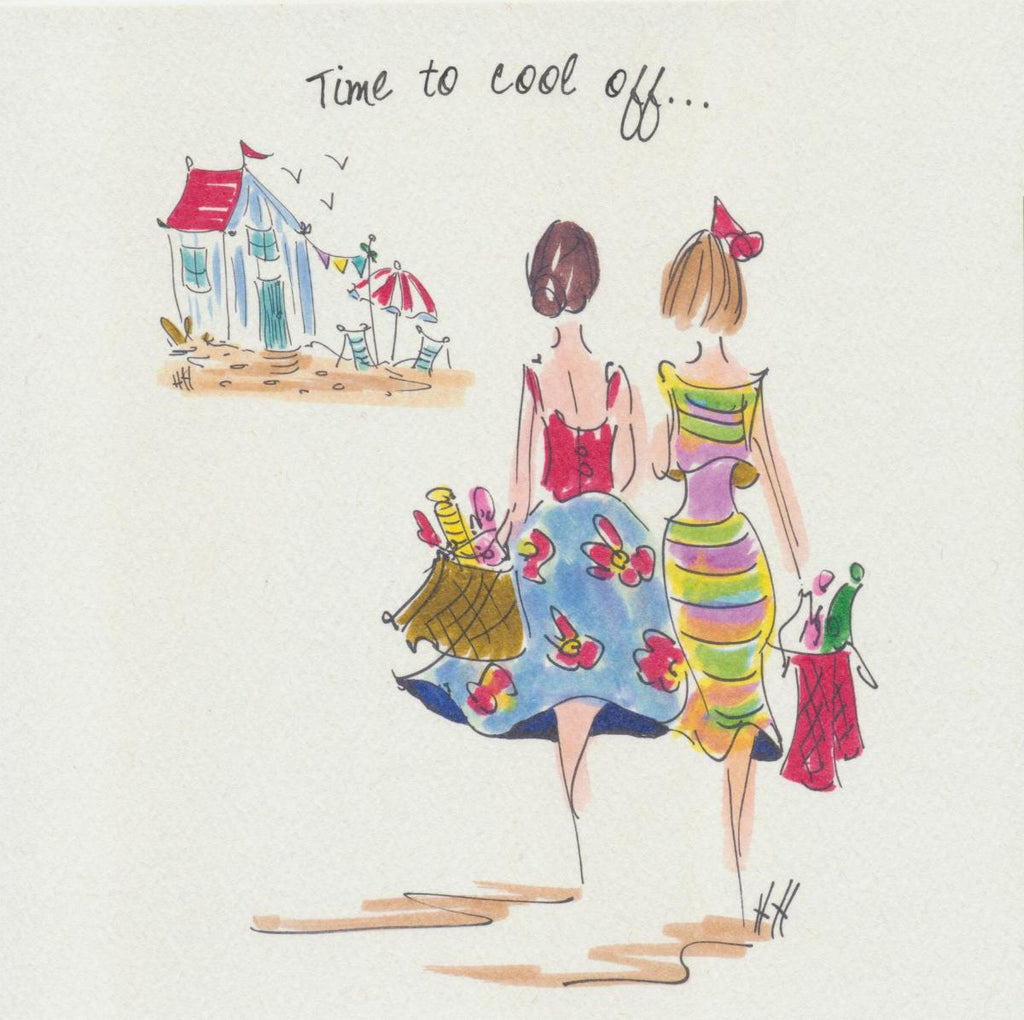 Time to Cool Off Holiday Art Ladies Blan Birthday Card ideal for friend ...