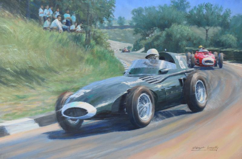 Stirling Moss Vanwall Original Oil Painting by Stuart Booth — Hansen ...