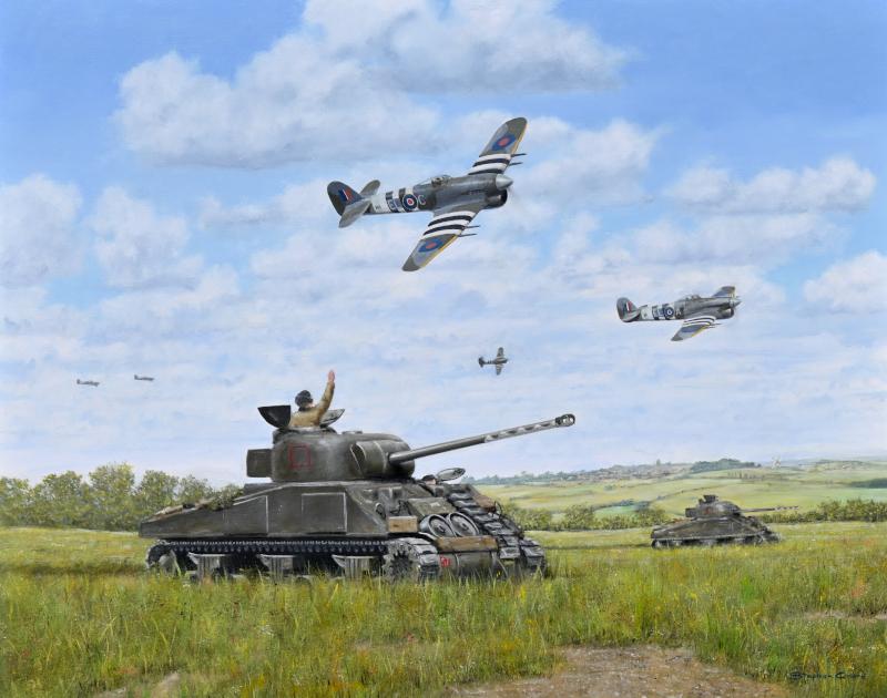 Hawker Typhoon Sherman Firefly Aviation Art print by Stephen Chard ...