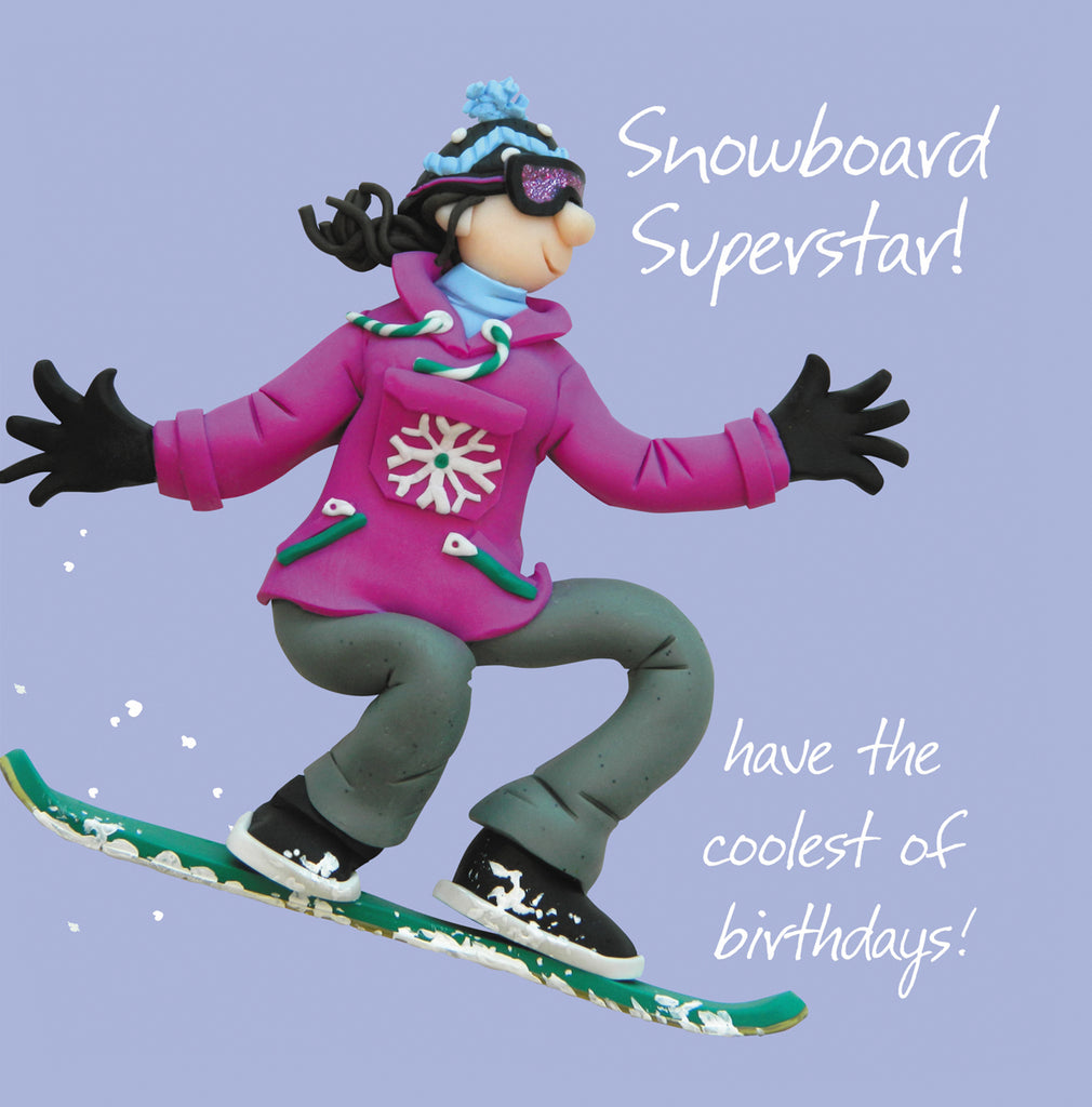 Snowboarding Birthday Card Ideal for Sister, Mum, Aunt or Girlfriend ...