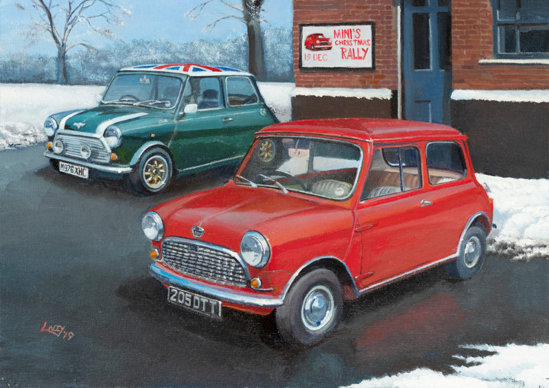 Austin and Rover Mini Original Painting Artist Lee Lacey GAvA — Hansen ...
