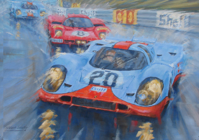 1970 Le Mans 24 Hour Race with the Porsche 917 of the John Wyer Gulf ...