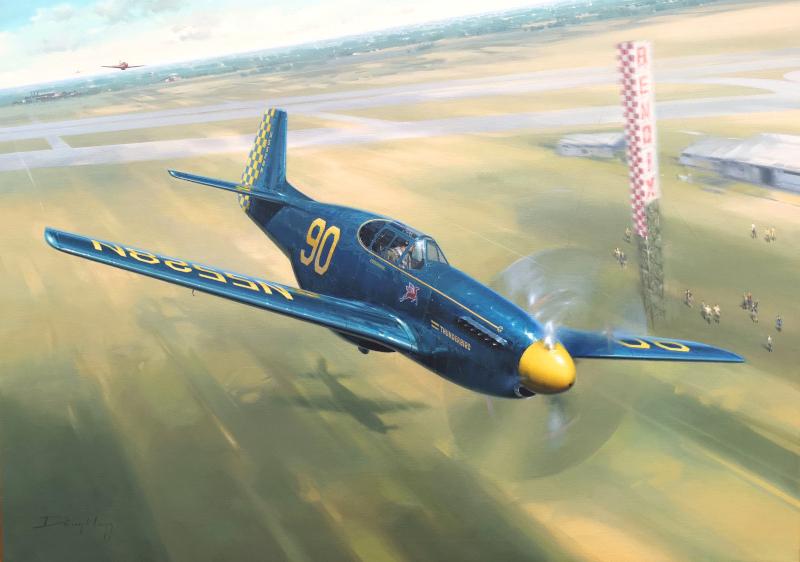 Thunderbird P-51 Bendix Trophy Race Aviation Art Print by Darryl Legg ...