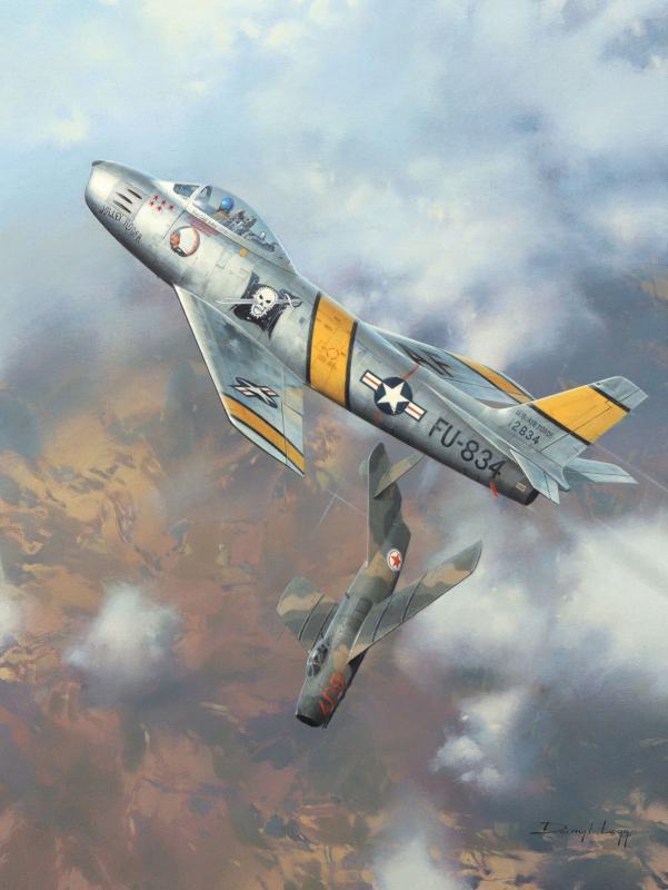 North American F-86 Sabre Korean War Aviation Art Print Darryl Legg ...