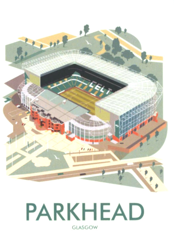 Parkhead Celtic Football Club Art Deco Style Art Print by Dave Thompson ...