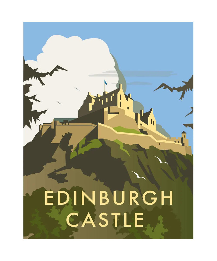 Edinburgh Castle Art Deco Style Art Print by Dave Thompson — Hansen ...
