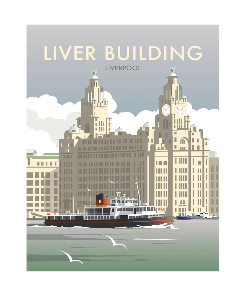 Liver Building Liverpool Art Deco Style Art Print by Dave Thompson ...