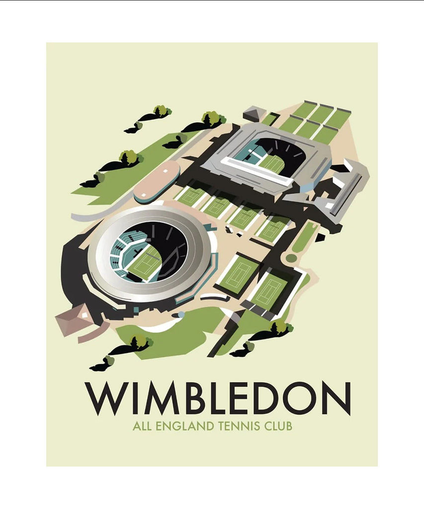 Wimbledon Tennis Art Deco Style Art Print by Dave Thompson — Hansen ...