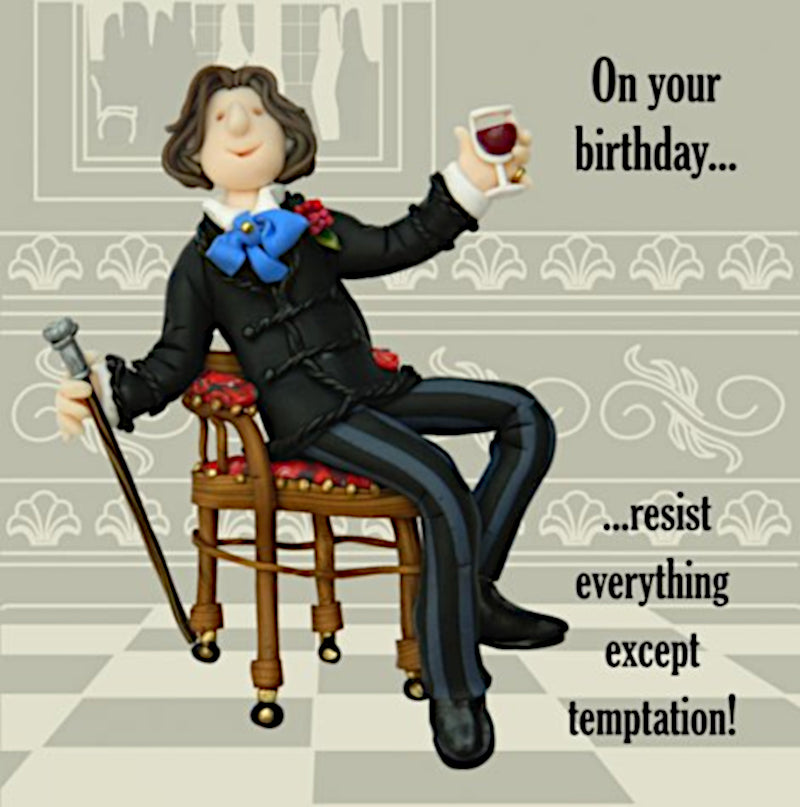 Oscar Wilde Blank Birthday Card by Erica Sturla — Hansen Fine Art