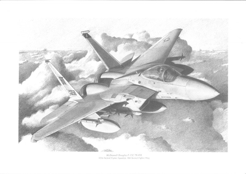 McDonnell-Douglas F-15C Strike Eagle Original Drawing by Graham ...