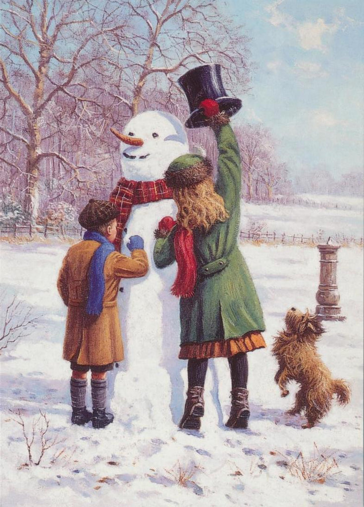 Snowman Victorian Edwardian Traditional Nostalgic Christmas Card ...