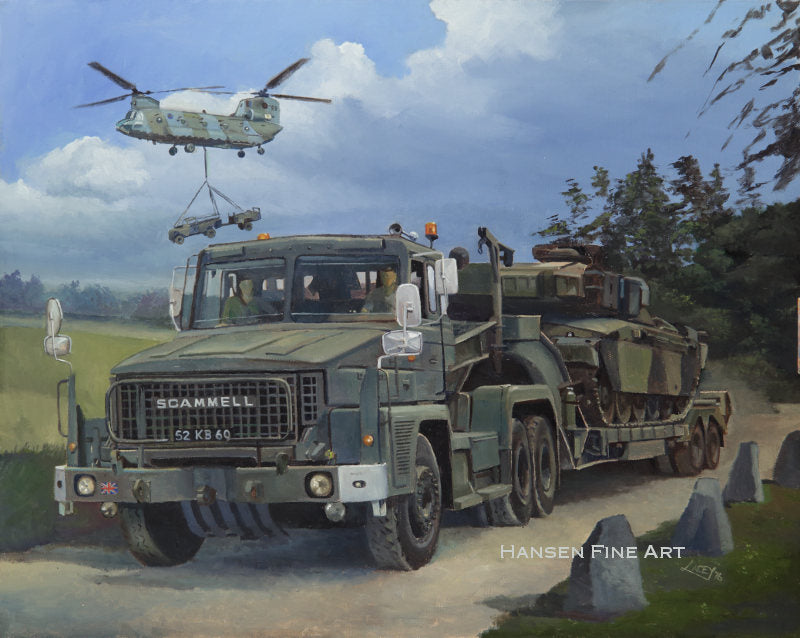 British Army Scammell Commander tank transporter Blank Birthday Card ...