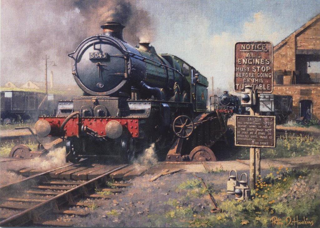 GWR Castle Class Blank Steam Train Railway Birthday Fathers Day Card ...