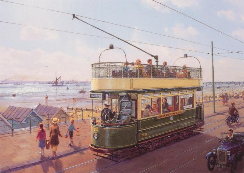 Southend Transport Tram of the 1930s & 1940s Blank Birthday Greeting ...