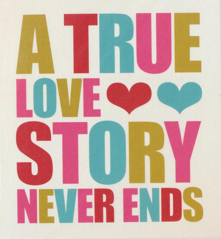 A True Love Story Never Ends Wedding Anniversary Card Rosie Robins ...