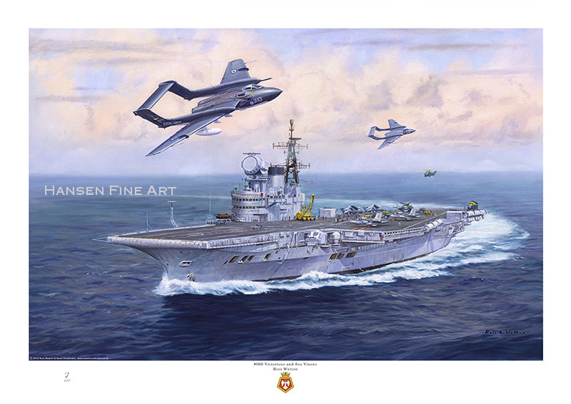 HMS Victorious De Havilland Sea Vixen Royal Navy Ship Art Print by ...