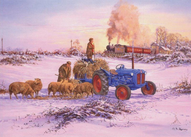 Fordson Dexta Tractor Farming Christmas Card by Steven Binks — Hansen ...