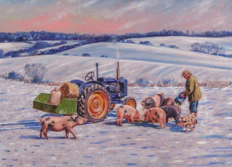 Fordson Major Tractor Farming Christmas Card by Steven Binks — Hansen ...