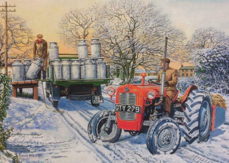 Massey Ferguson 35 1950s 1960s Farming Tractor Christmas Card — Hansen ...