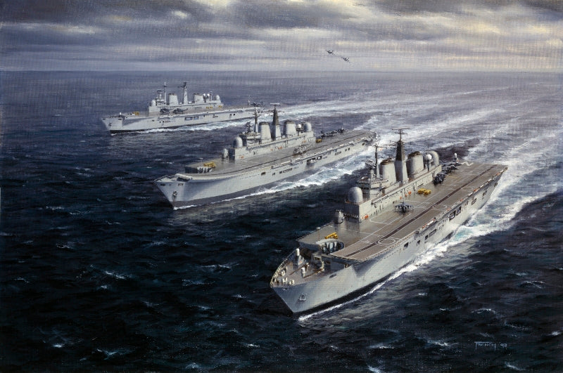 Marine Art - HMS Ark Royal, HMS Illustrious, HMS Invincible - Chris ...