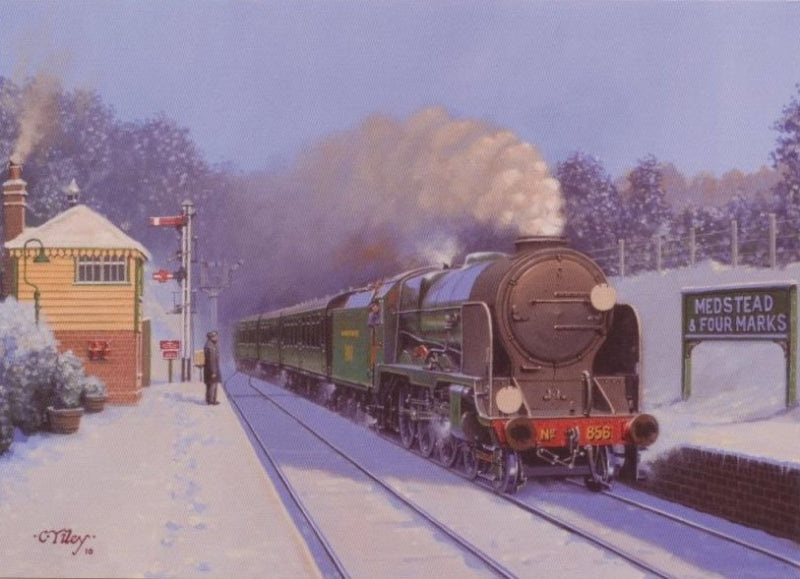 Railway Train Steam Locomotive Christmas Card featuring Lord Nelson ...