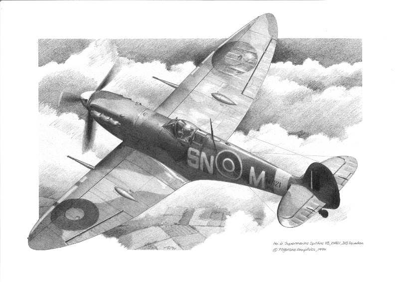 RAF Aircraft Art - Supermarine Spitfire - 243 Squadron - Graham ...