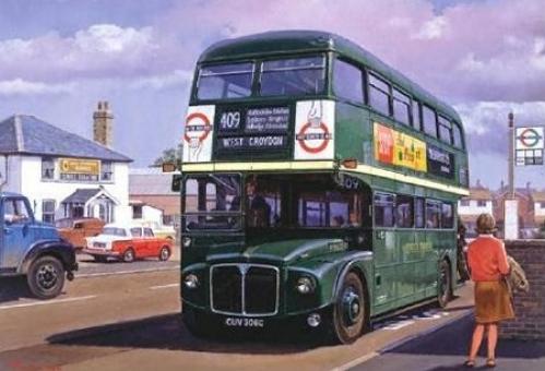 Routemaster Bus Birthday Greeting Card by Transport Artist Malcolm Root ...