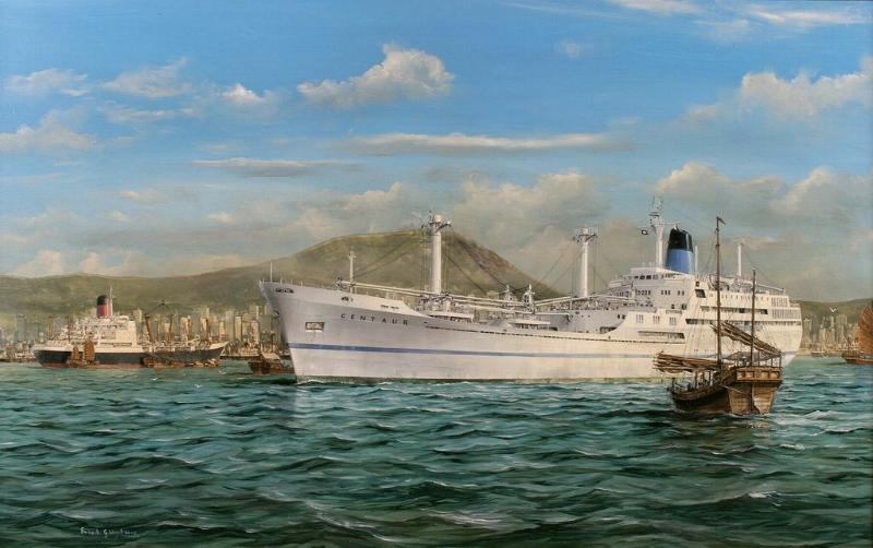 MS Centaur Blue Funnel Ocean Liner Robert Lloyd Art Print — Hansen Fine Art