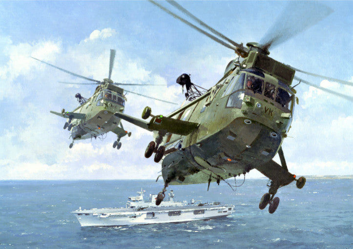 Westland Sea King HMS Ocean Blank Greetings Card by Roger H ...