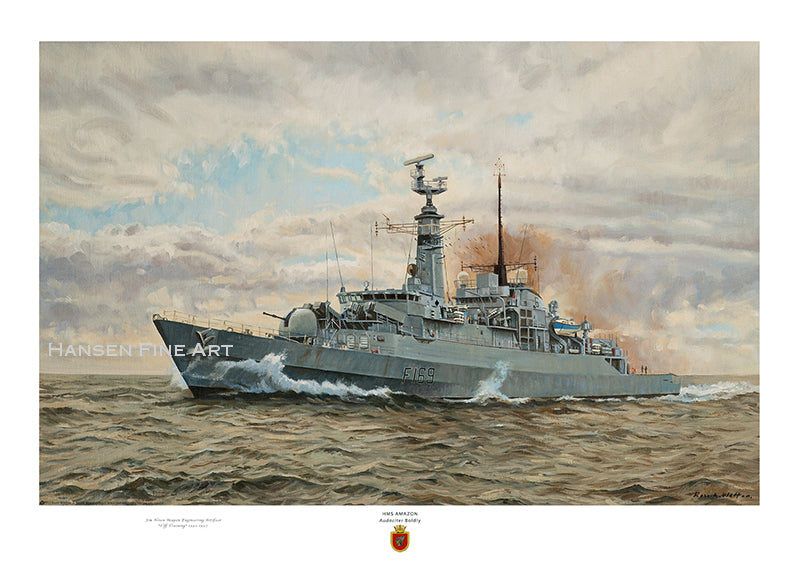 HMS Amazon Amazon Class Type 21 Frigate Royal Navy Ship Art Print by ...