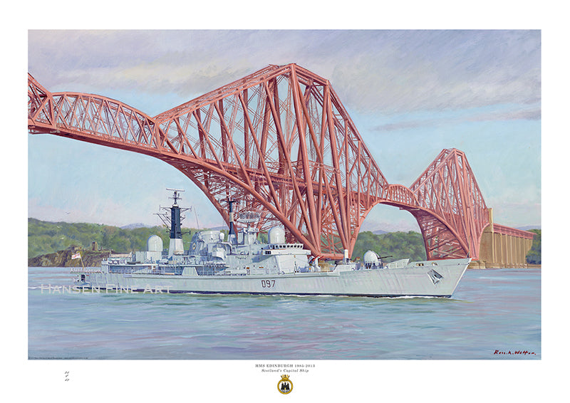 HMS Edinburgh D97 Sheffield Class Type 42 Royal Navy Ship Art Print by ...