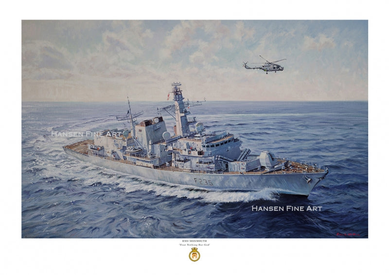HMS Monmouth Duke Class Type 23 Frigate Royal Navy Ship Art Print by ...