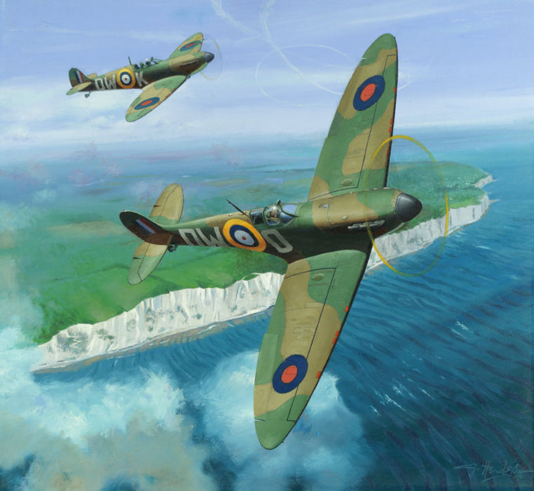 Supermarine Spitfire & White Cliffs of Dover Battle of Britain Art ...